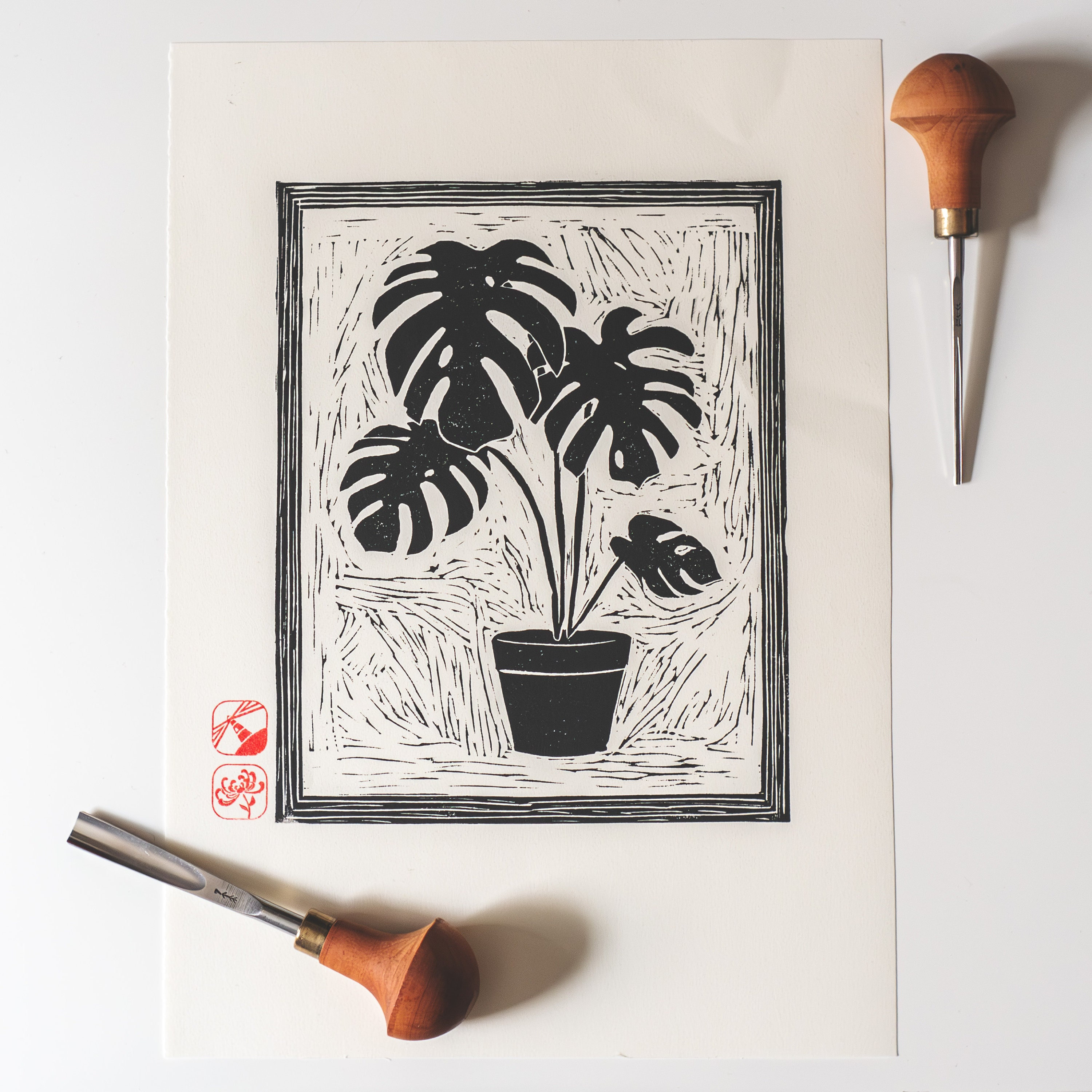 Monstera Deliciosa - Original Linocut Print - Etsy