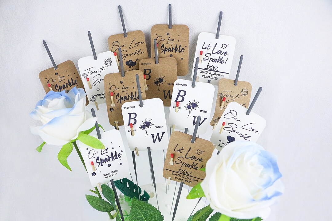 Personalized SPARKLER TAGS for Weddings Parties Engagements - Etsy