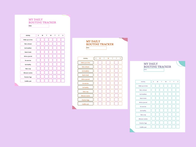 Daily Routine Tracker Planner | Digital & Printable | Weekly Routine ...