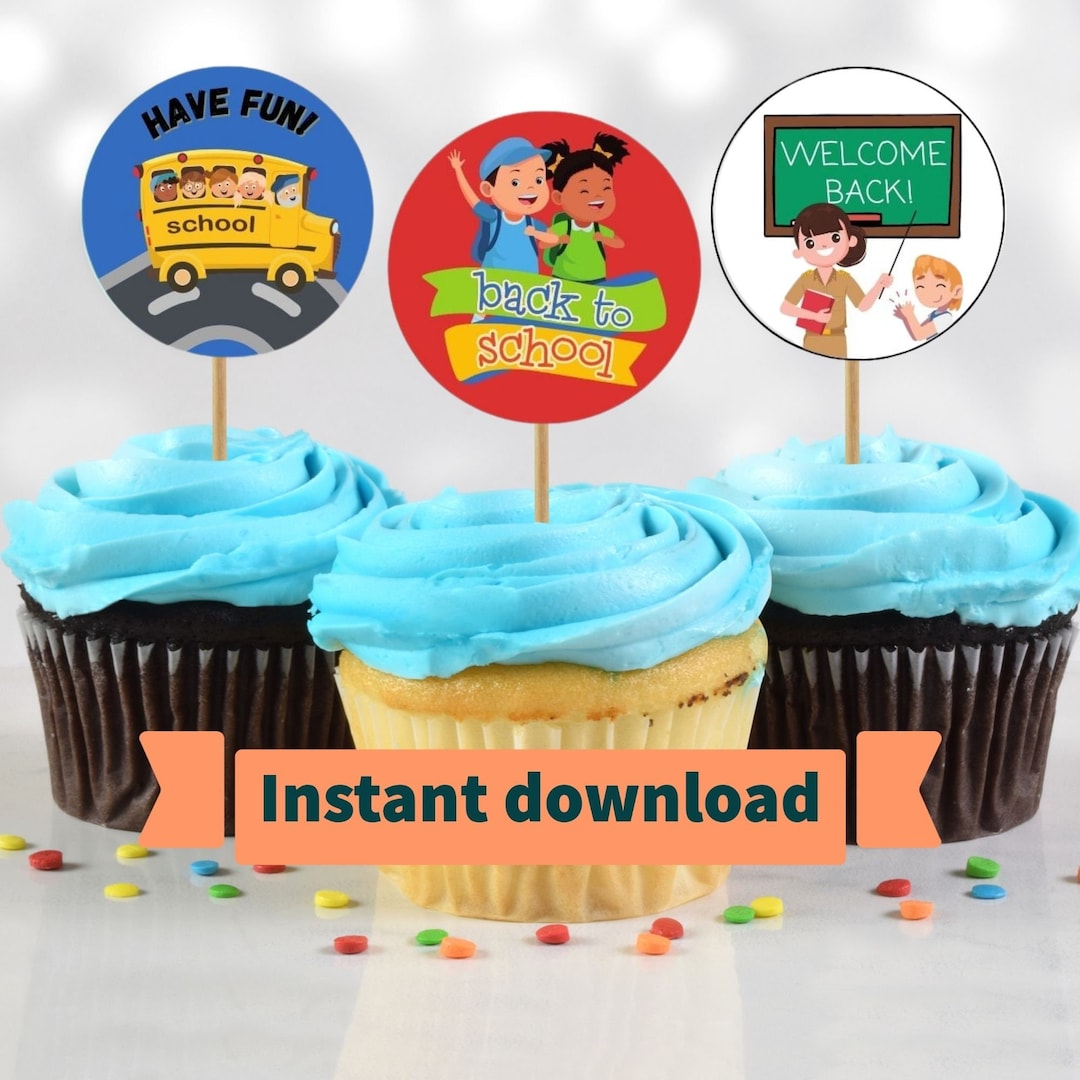 Printable DIY Back to School Cupcake Toppers Dessert Toppers - Etsy UK