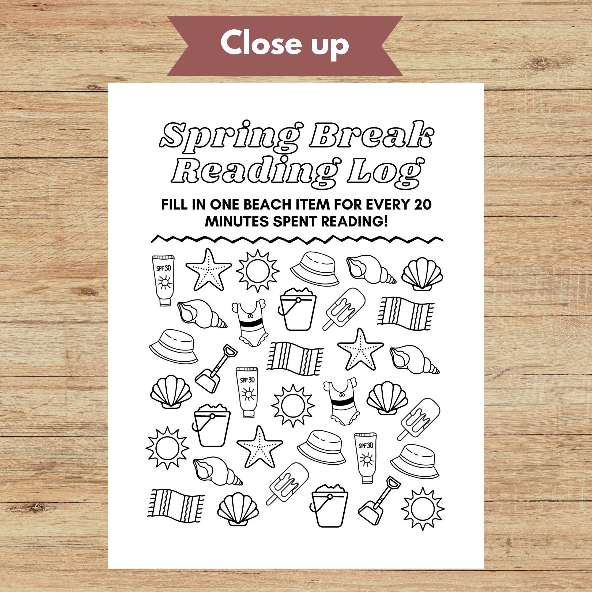 Printable Spring Break Reading Log Tracker for Kids Keep Reading When ...