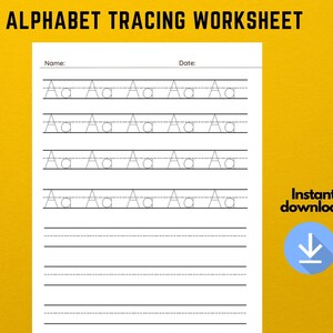 Alphabet Tracing Printable Worksheet for Kids Handwriting Practice ...
