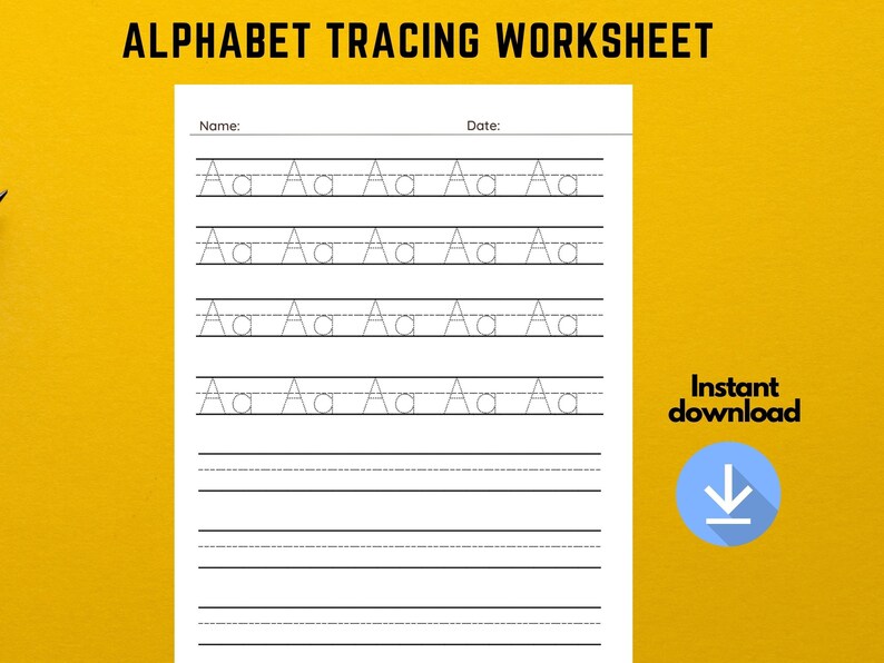 Alphabet Tracing Printable Worksheet for Kids Handwriting Practice ...