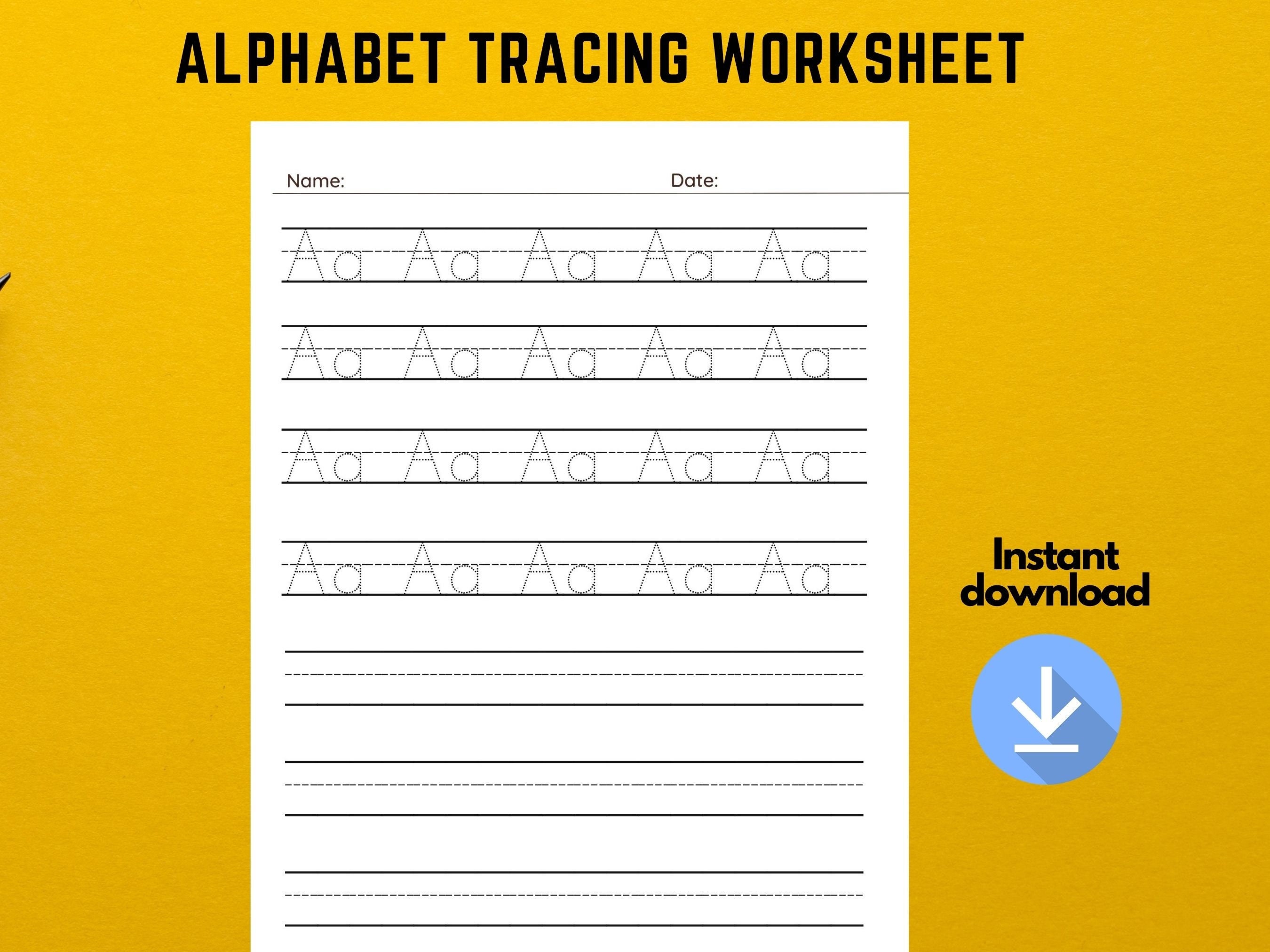 Alphabet Tracing Printable Worksheet for Kids Handwriting Practice ...