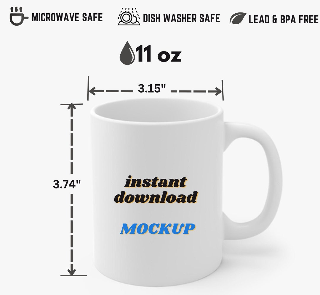 11oz Mug Size Chart Mockup Printify Ceramic Mug Size Guide Template ...