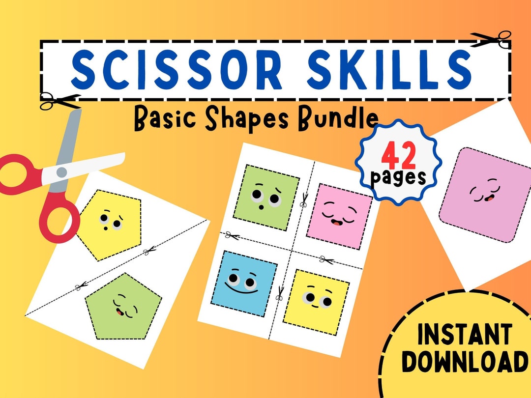 Scissor Skill Preschool Printable Worksheets for Kids, Scissor Cutting ...