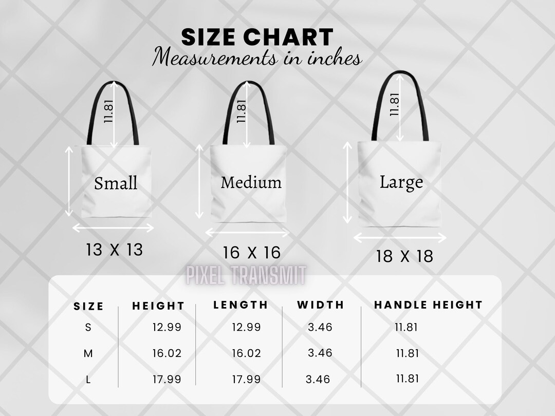 AOP Tote Bag Size Chart Printify Aop Tote Bag Mockup Size - Etsy