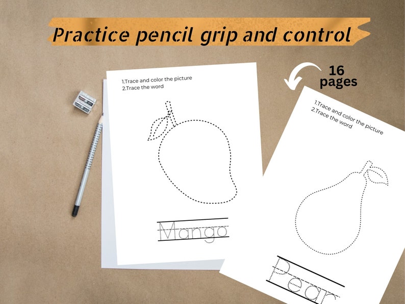 Printable Tracing Worksheet Bundle for Kids , Pencil Control and ...