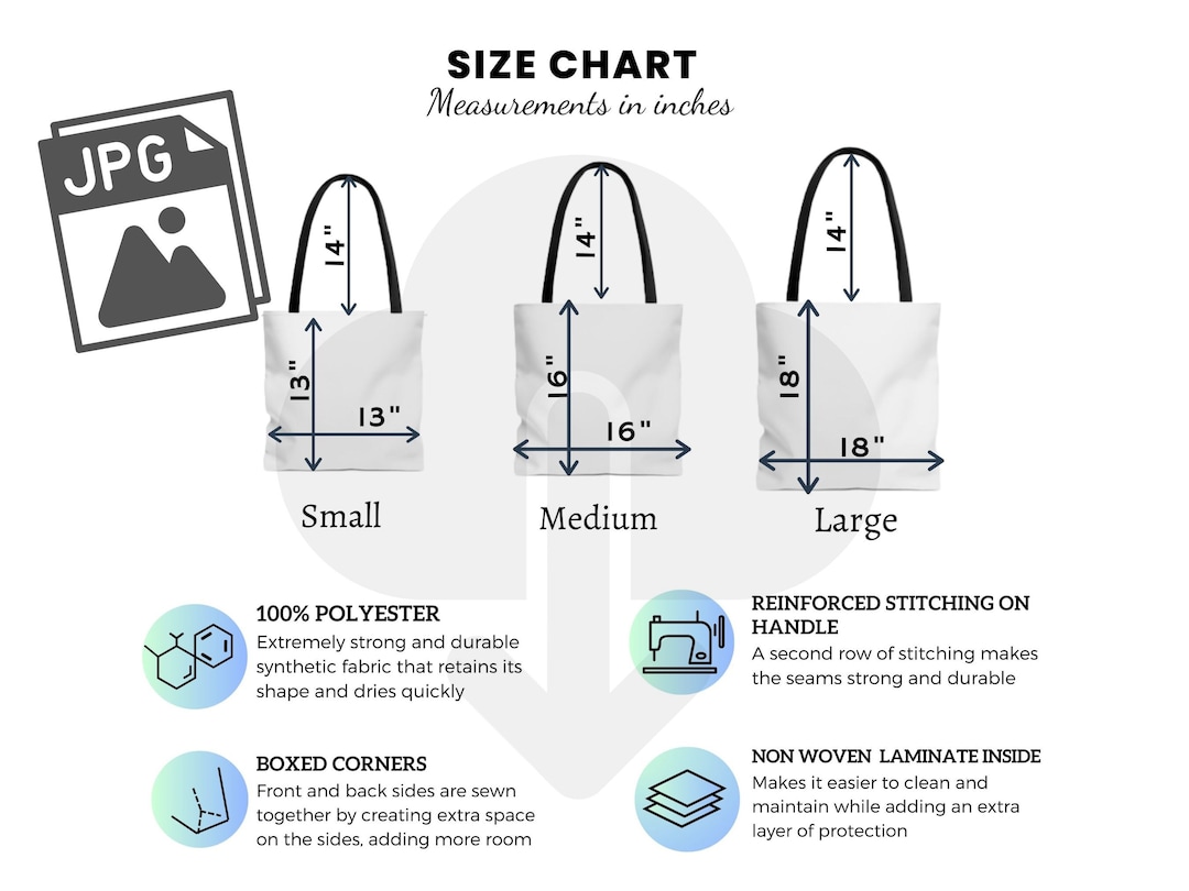 Aop Tote Bag Size Chart Mockup, MWW Tote Bag Mockup Printify Tote Bag Size Chart ,key Features ...
