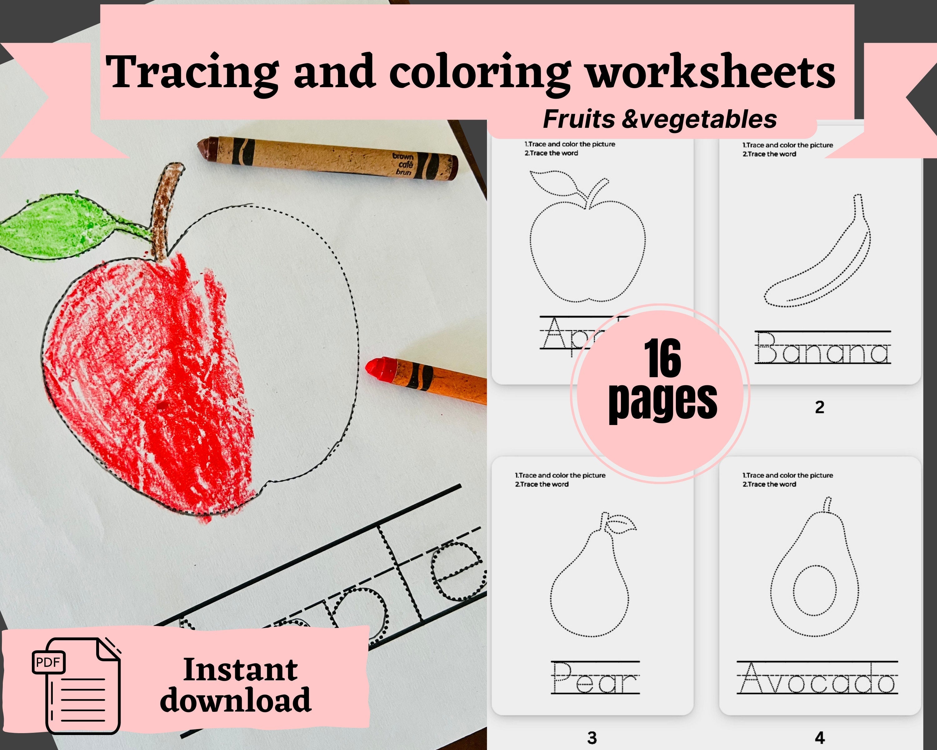 Printable Tracing Worksheet Bundle for Kids , Pencil Control and ...