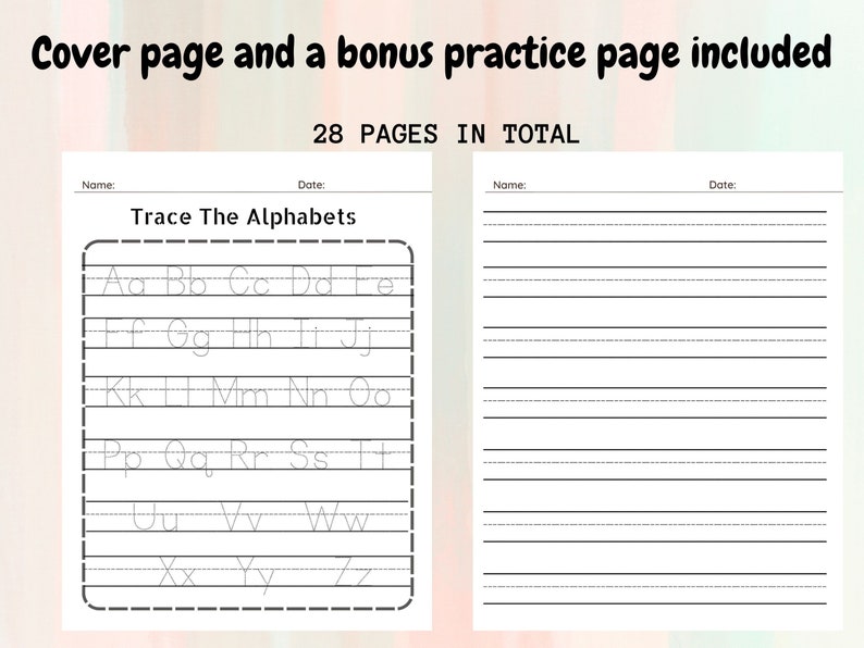 Alphabet Tracing Printable Worksheet for Kids Handwriting Practice ...