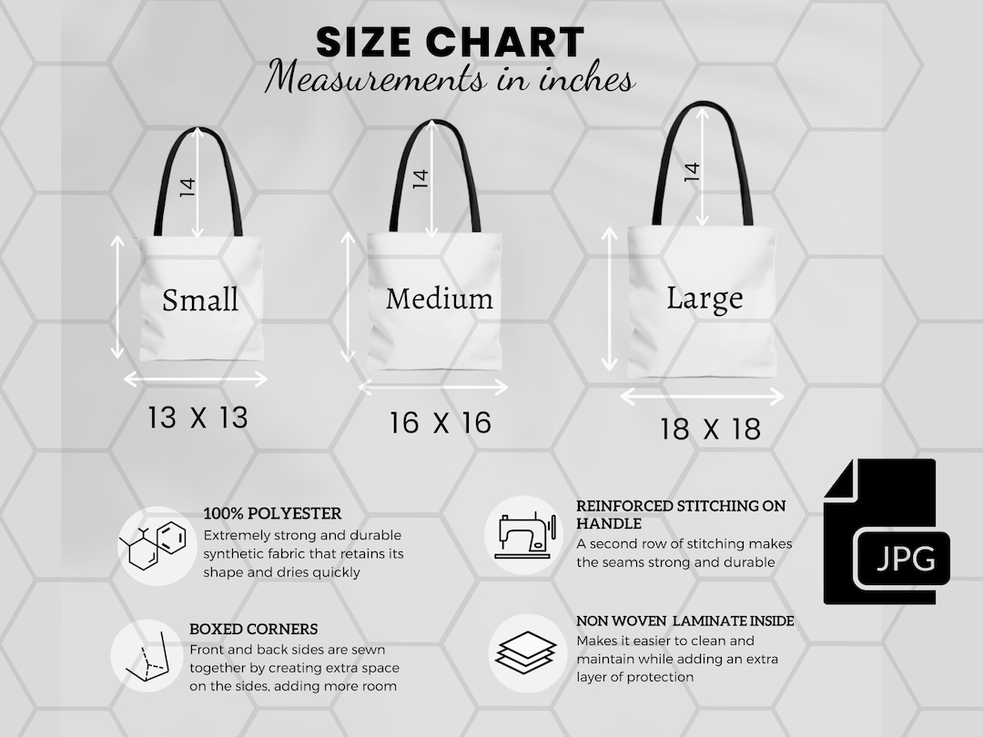 Aop Tote Bag Size Chart Mockup, MWW Tote Bag Mockup Printify Tote Bag ...