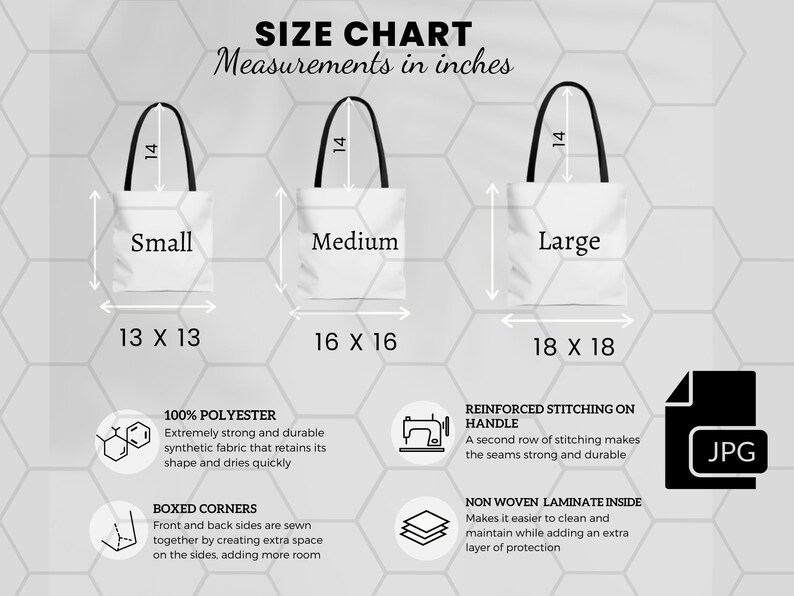 Aop Tote Bag Size Chart Mockup, MWW Tote Bag Mockup Printify Tote Bag Size Chart ,key Features ...