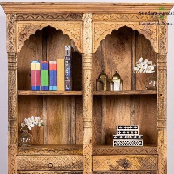 Wood Bookcase - Etsy