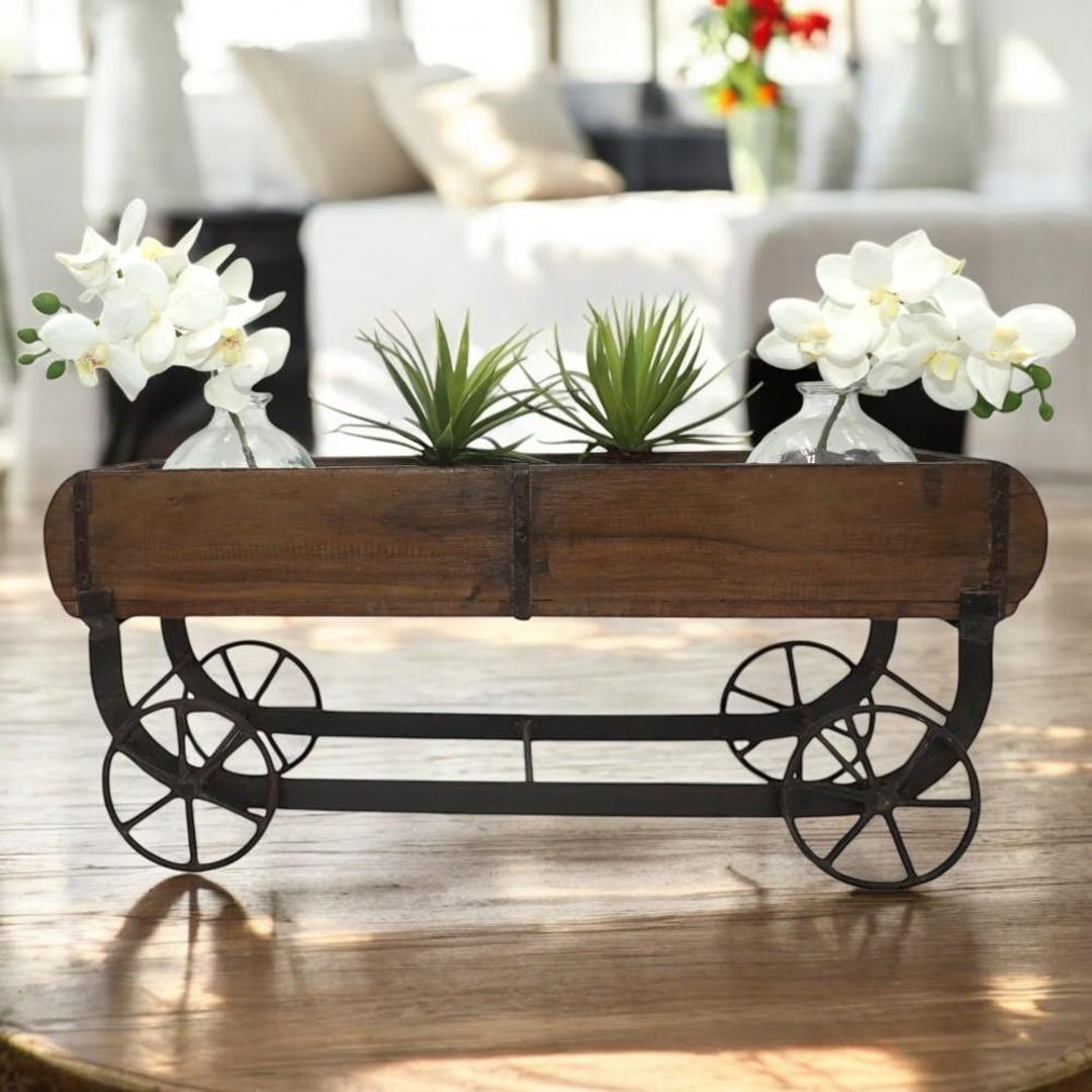 Hand-crafted Vintage Brick Mold Trolley: Rustic Farmhouse Planter - Etsy