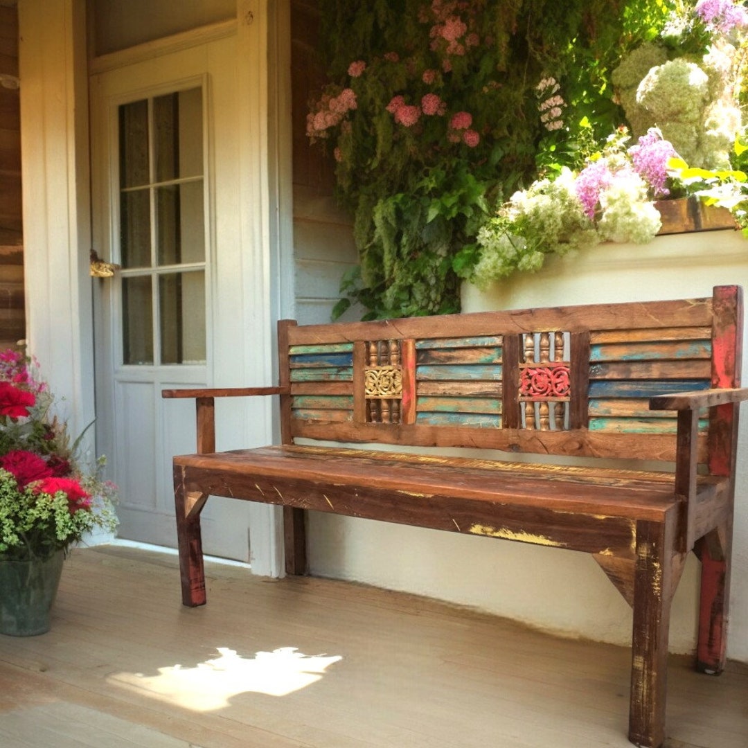 Rustic Reclaimed Wood Bench - Handcrafted 60"x36"x24" More Options ...
