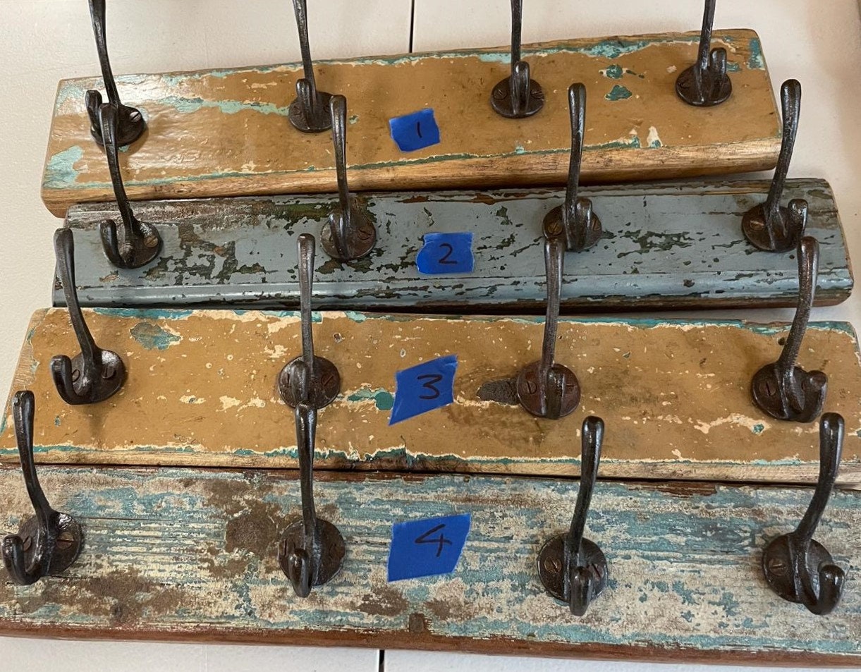 NEW Rustic Coat Hooks, Reclaimed Wood, Entryway, Towel Hooks, Country ...