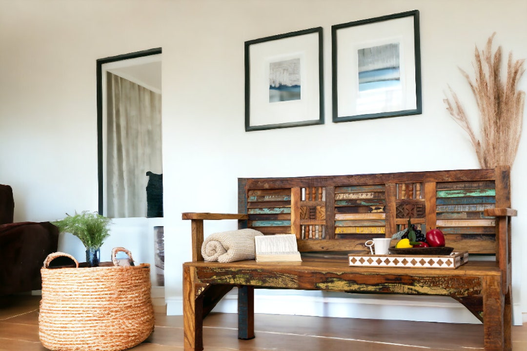Hand-crafted Rustic Beauty and Charm Reclaimed Wood Bench 60x24x36 More ...