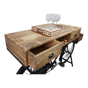 Hand-crafted Vintage Bicycle Console Table: Unique Desk With Drawers ...