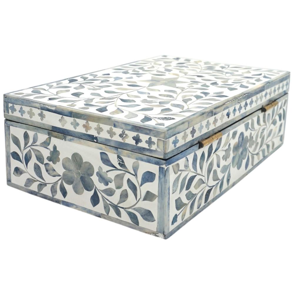 Handcrafted Inlay Box: Large Decorative Bone & Resin Jewelry Box - Etsy