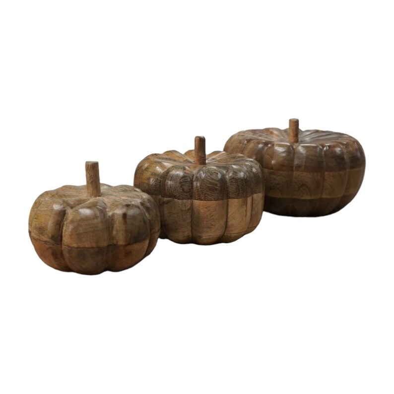 Natural Fall Elegance: Handmade Wooden Pumpkins Rustic Farmhouse Decor ...