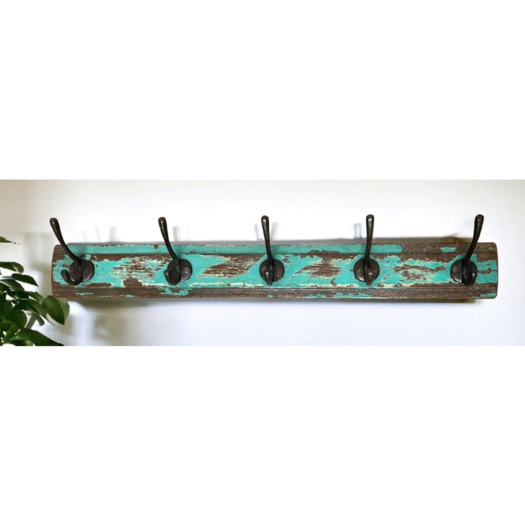 Rustic 5-hooks Coat Rack, Reclaimed Wood, Entryway, Towel Hooks ...
