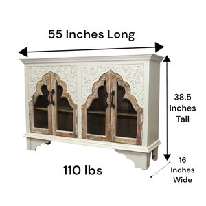 Hand-crafted Solid Wood Arched Buffet Cabinet Sideboard Credenza ...