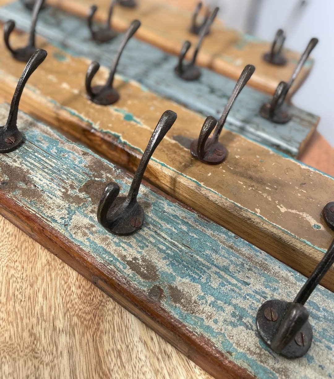 NEW Rustic Coat Hooks, Reclaimed Wood, Entryway, Towel Hooks, Country ...