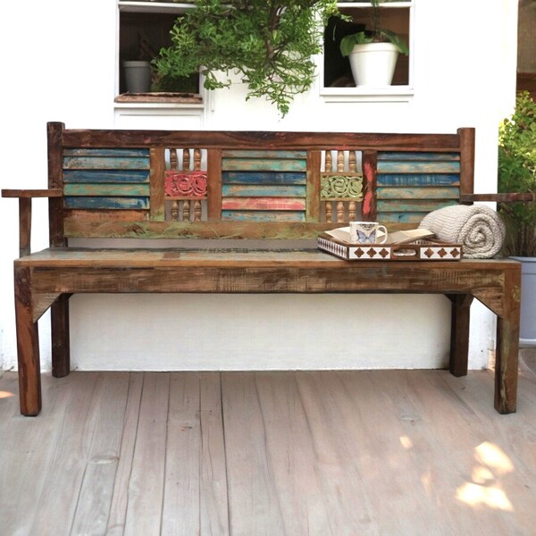 Reclaimed Wood Bench - Etsy