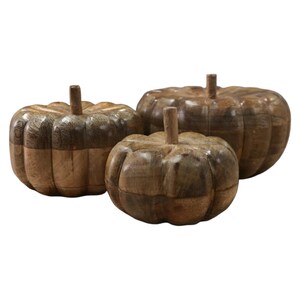 Natural Fall Elegance: Handmade Wooden Pumpkins Rustic Farmhouse Decor ...