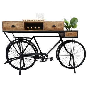 Hand-crafted Vintage Bicycle Console Table: Unique Desk With Drawers ...