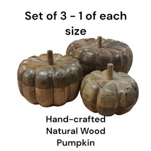 Natural Fall Elegance: Handmade Wooden Pumpkins Rustic Farmhouse Decor ...