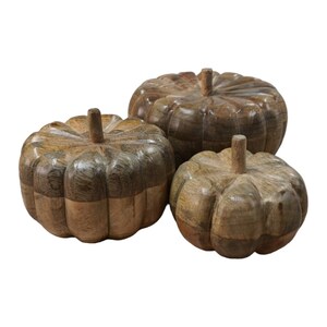 Natural Fall Elegance: Handmade Wooden Pumpkins Rustic Farmhouse Decor ...