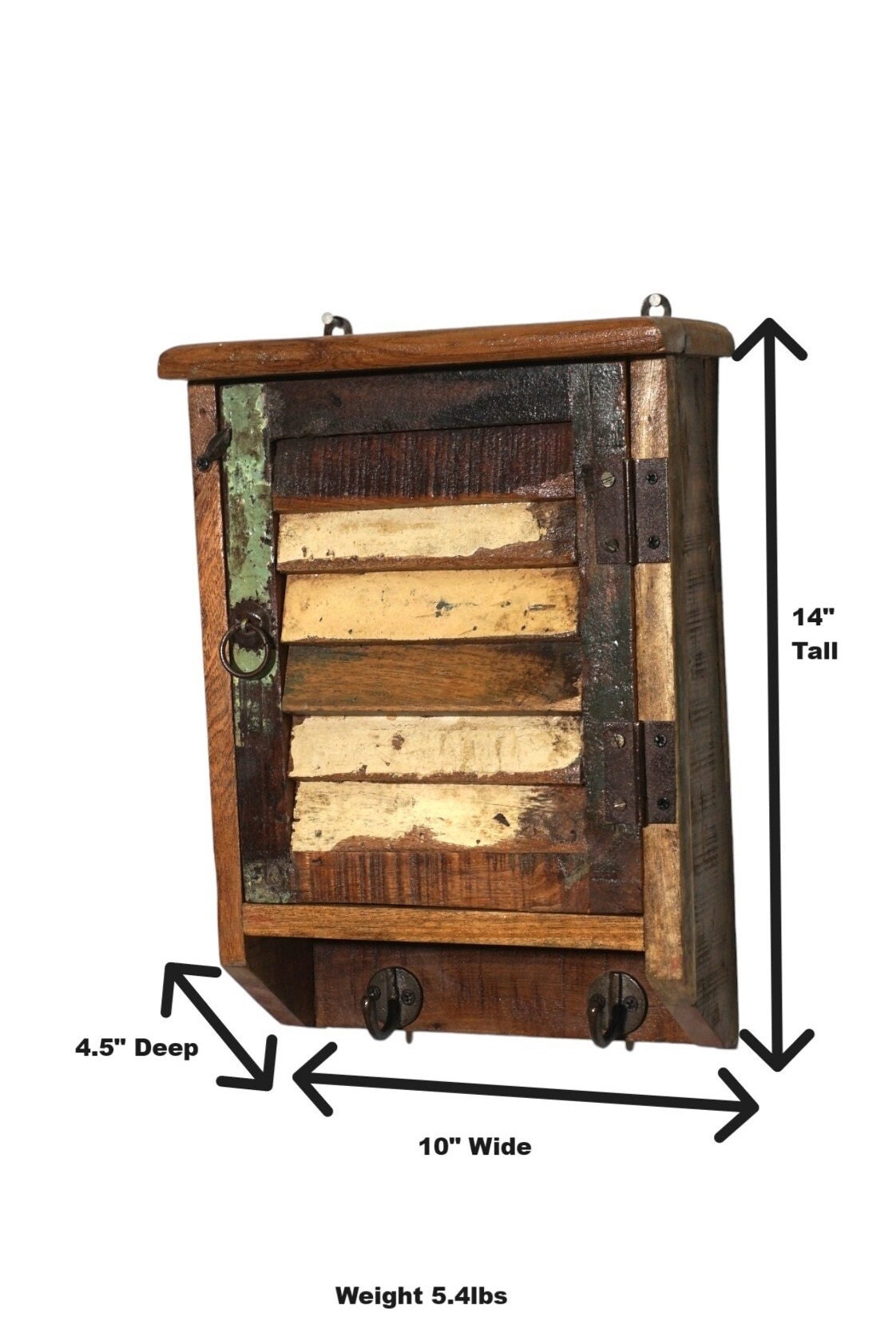 NEW Rustic Reclaimed Wood Farmhouse Hanging Key Cupboard Wall Decor Key ...