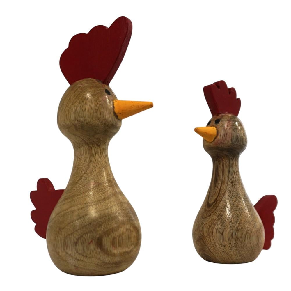 Set of 2 Hand-crafted Wooden Roosters an Adorable Rustic Accent for ...