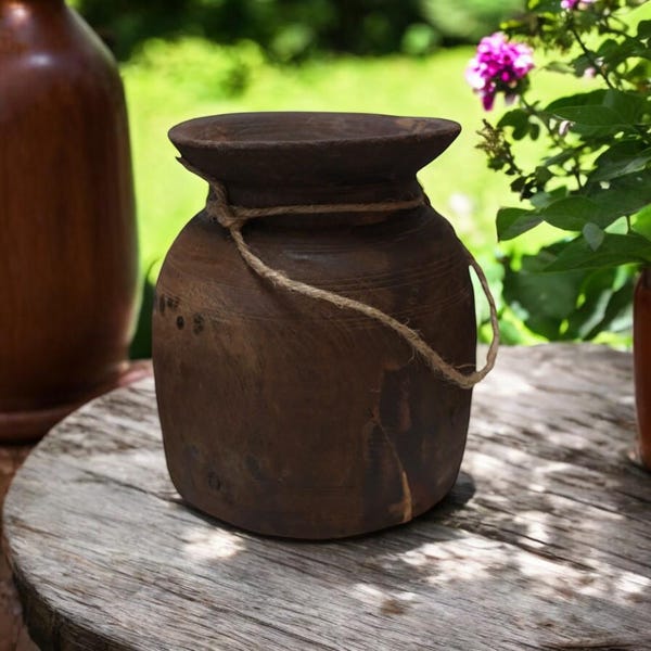 Rustic Wood Vase - Etsy