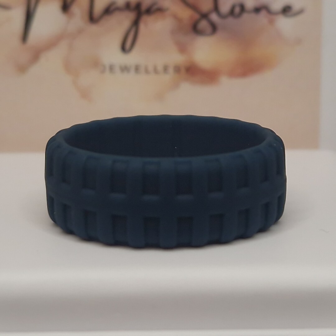 Navy Blue Tyre Tread Silicone Ring B25-B30 - Etsy