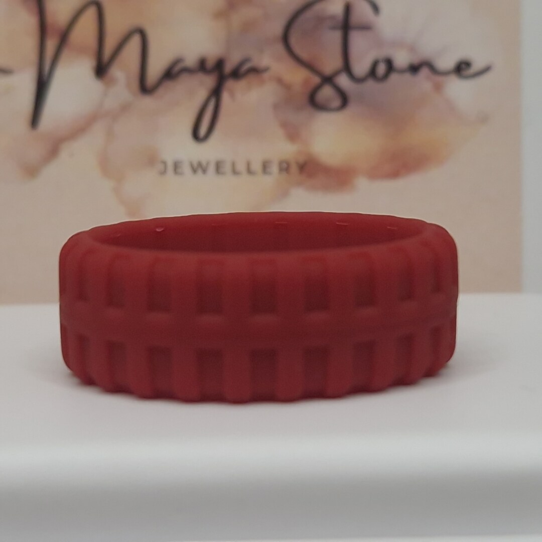 Red Tyre Tread Silicone Ring B25-B30 - Etsy