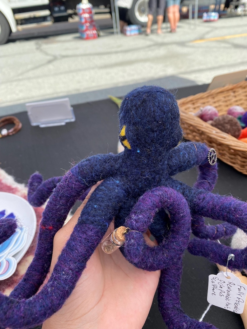 Needle Felted Octopus Soft Sculpture Steampunk Octopus - Etsy