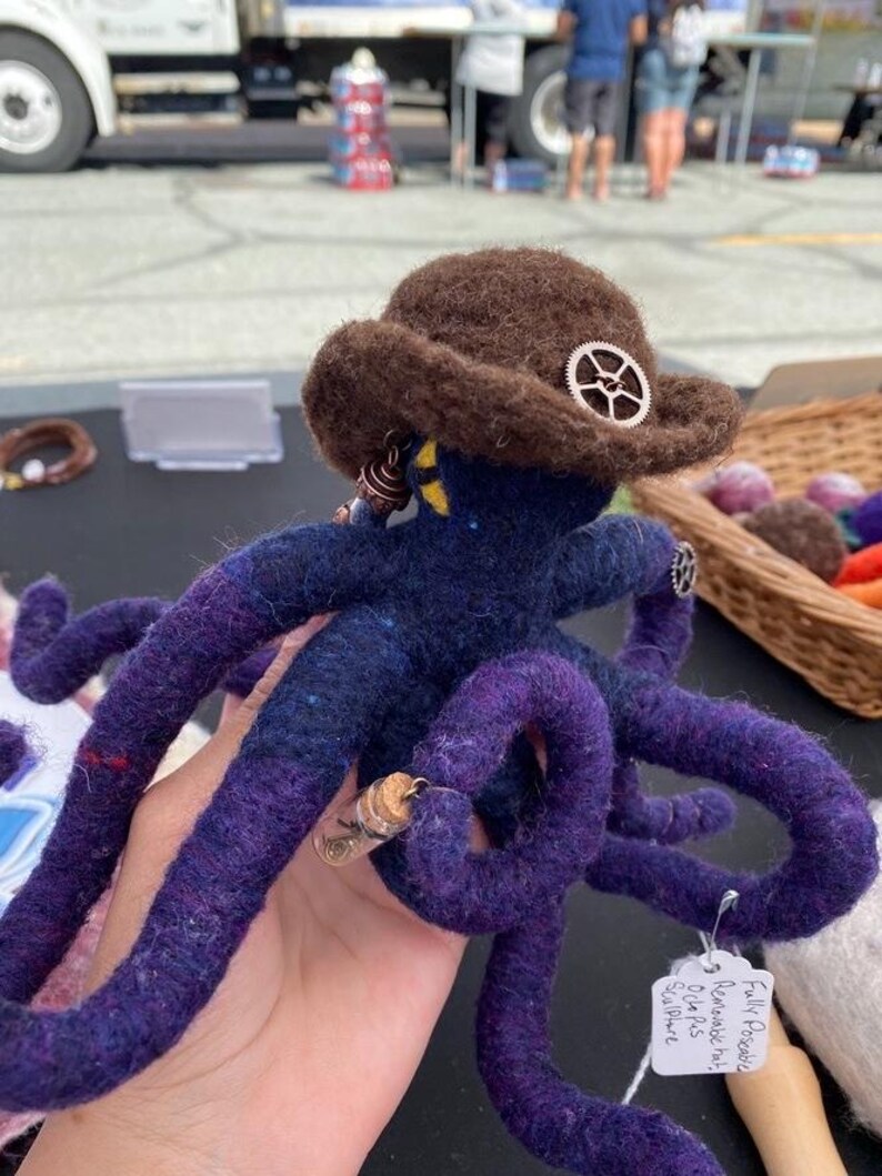 Needle Felted Octopus Soft Sculpture Steampunk Octopus - Etsy