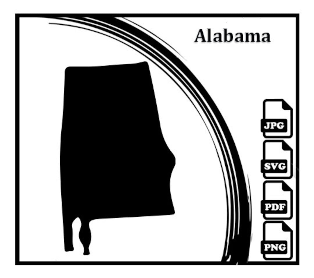 Alabama State SVG Files | Alabama Silhouette Cut Files | United States ...