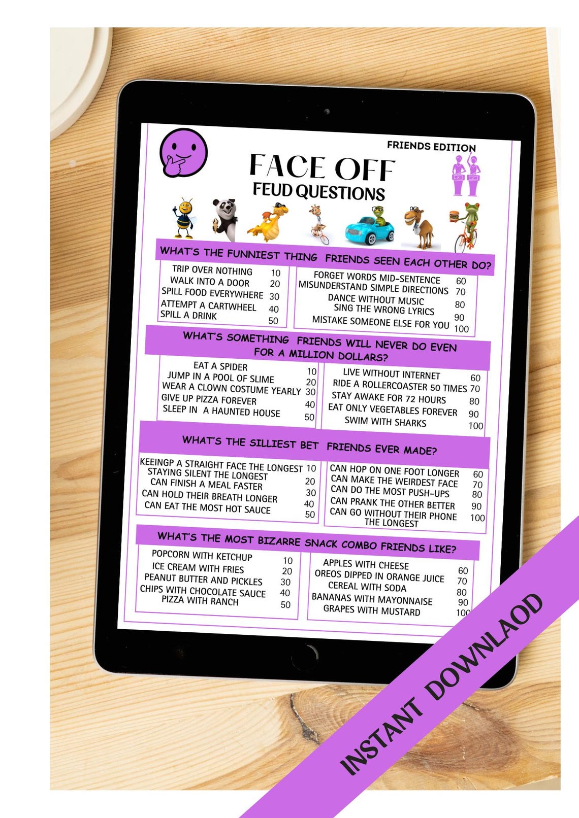 FRIENDS Feud Game, Printable Family Game, Friendly Feud, Trivia Quiz ...