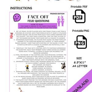 FRIENDS Feud Game, Printable Family Game, Friendly Feud, Trivia Quiz ...