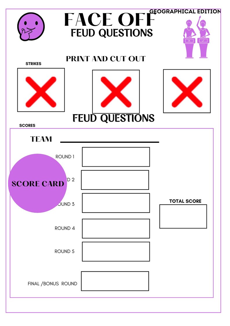 FRIENDS Feud Game, Printable Family Game, Friendly Feud, Trivia Quiz ...