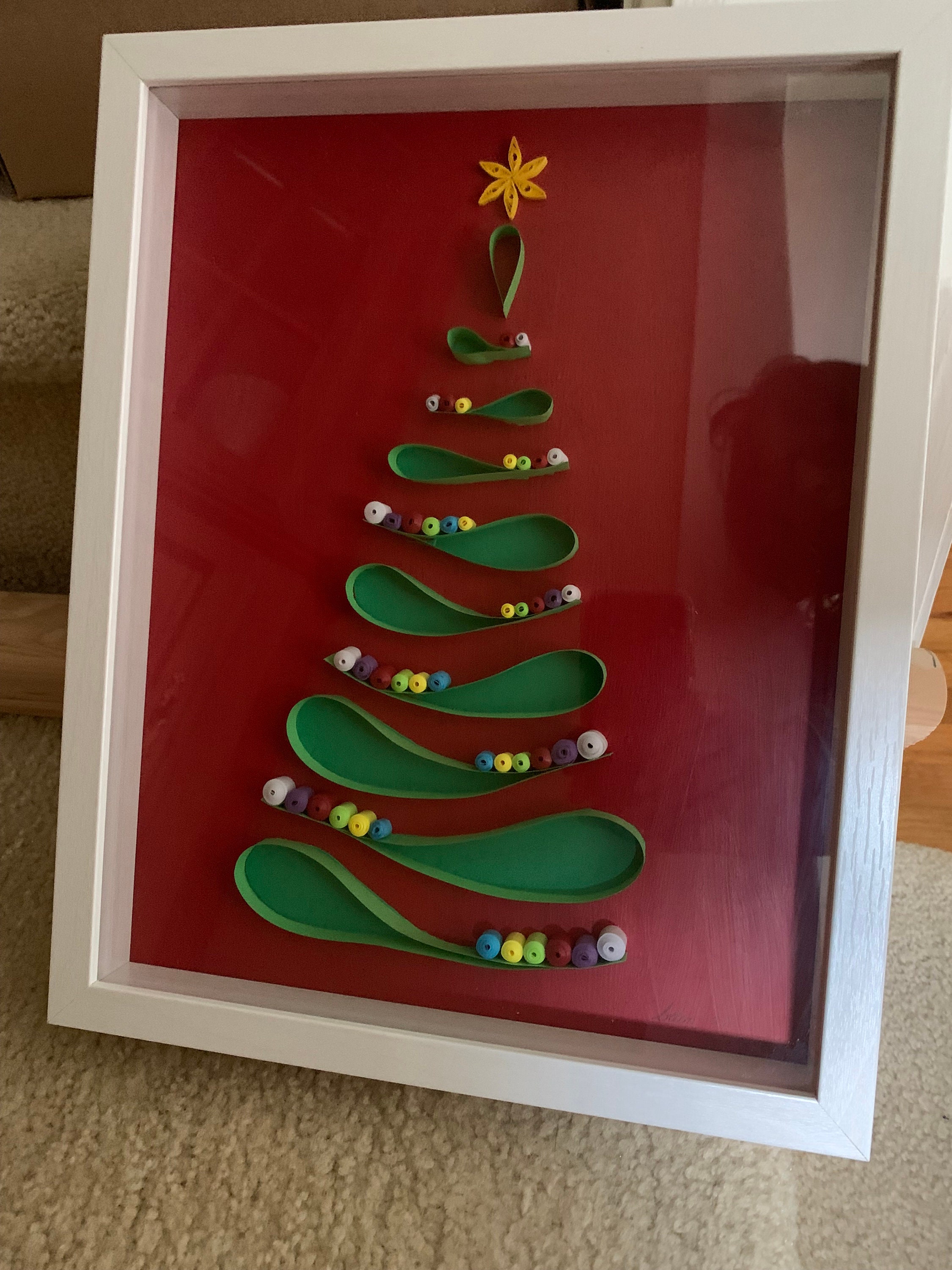 Paper Quilled Framed Christmas Tree, Holiday Decor, Framed Christmas ...