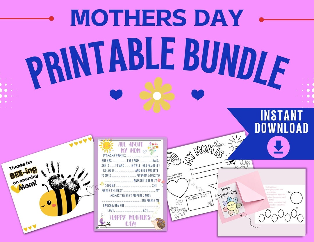 Mother's Day Printable Activity Bundle: Handprint Craft, Coloring Page ...