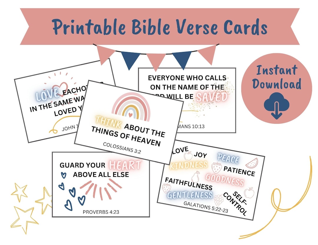Kids Bible Verse Cards: Printable Scripture Lunchbox Notes (PDF) - Etsy