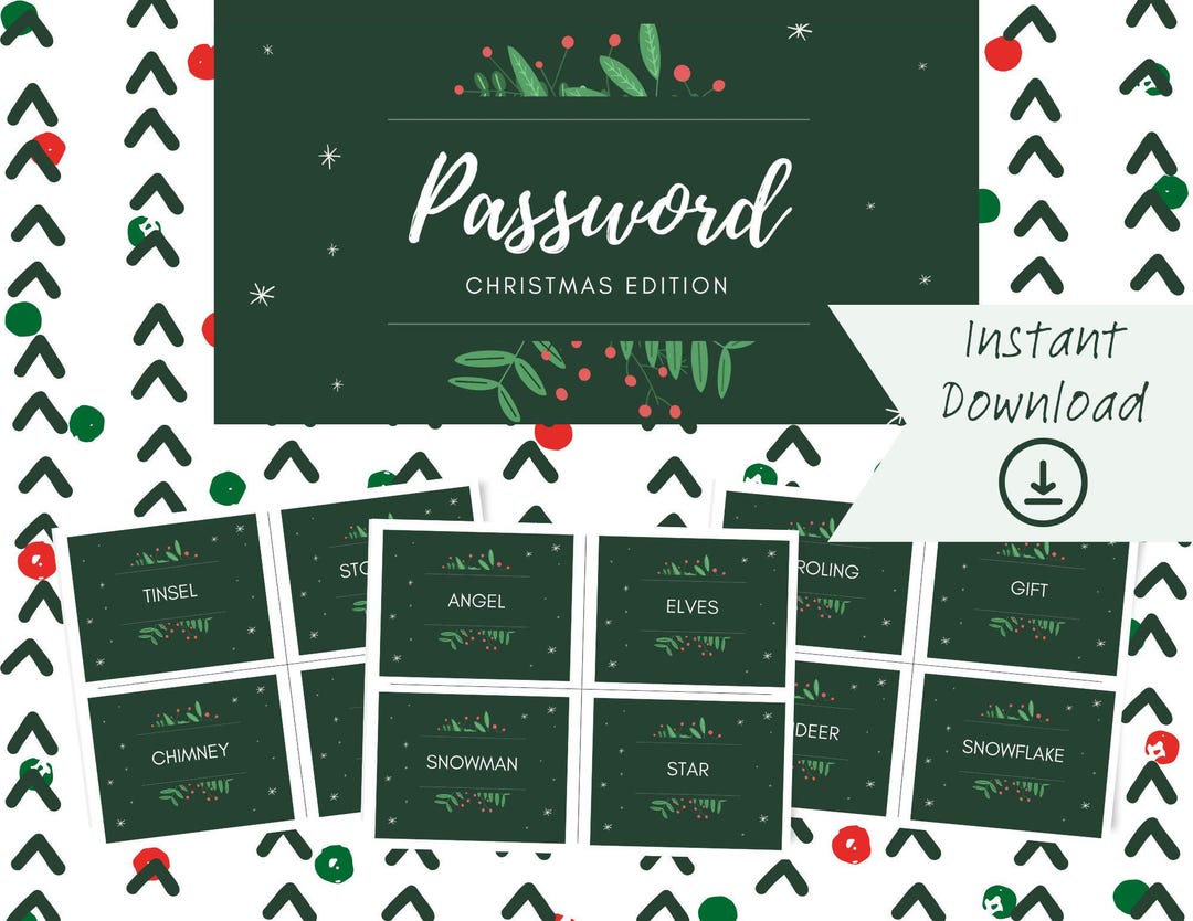 Printable Christmas Password Game: Holiday Family Fun (digital Download ...