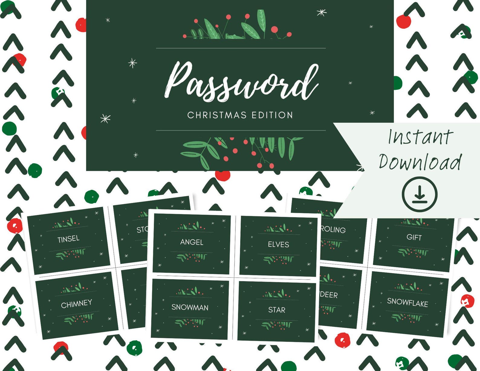 Printable Christmas Password Game: Holiday Family Fun (digital Download ...