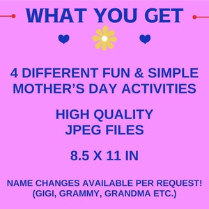 Mother's Day Printable Activity Bundle: Handprint Craft, Coloring Page ...